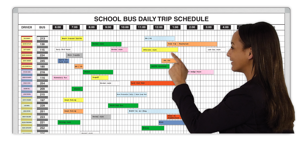 Magnetic School Bus Trip Schedule x Time