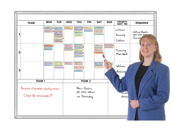 Work Scheduling Magnetic Whiteboard