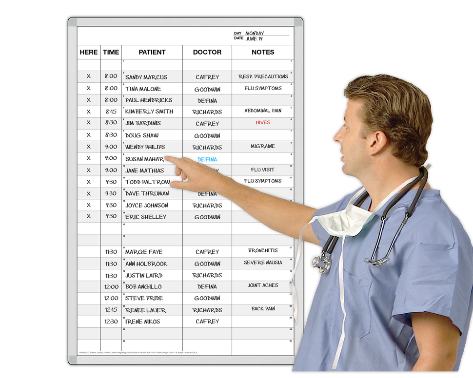 Clinic Patient LineUp™ Board