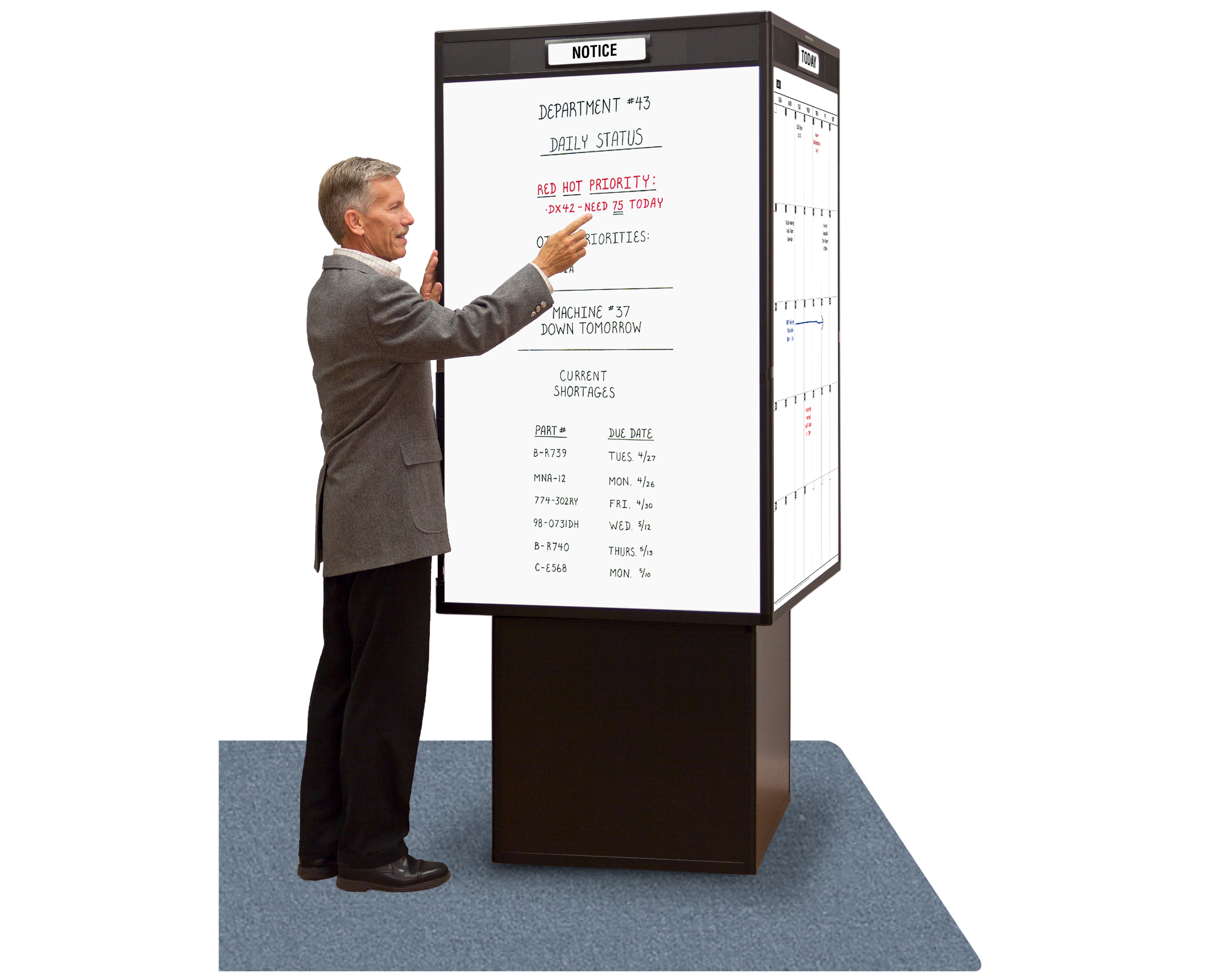 Large RotoCube® Rotating Freestanding Whiteboard Tower