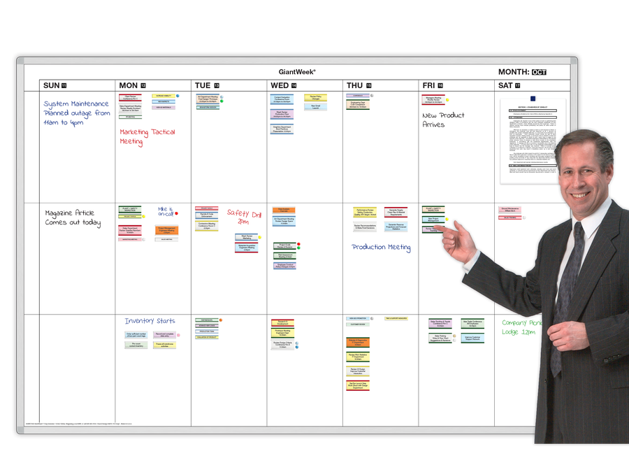 Work Scheduling Magnetic Whiteboard